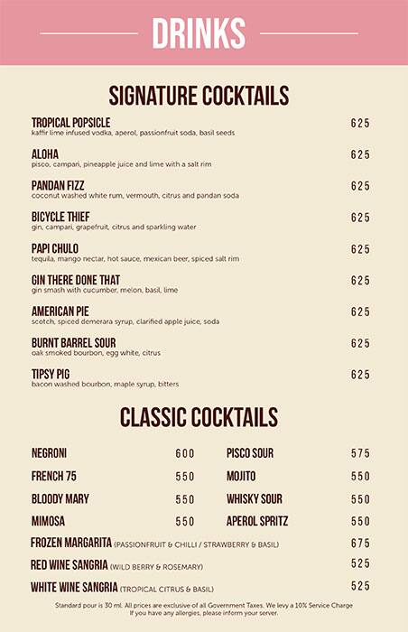 Menu of Chard - Burgers Grill And Bar, Vasant Vihar, New Delhi