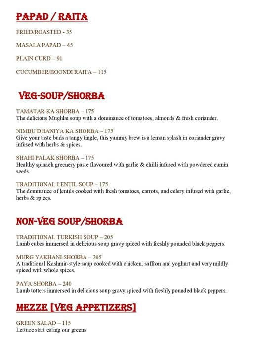 Menu of Baraka Kitchen, CIDCO, Aurangabad