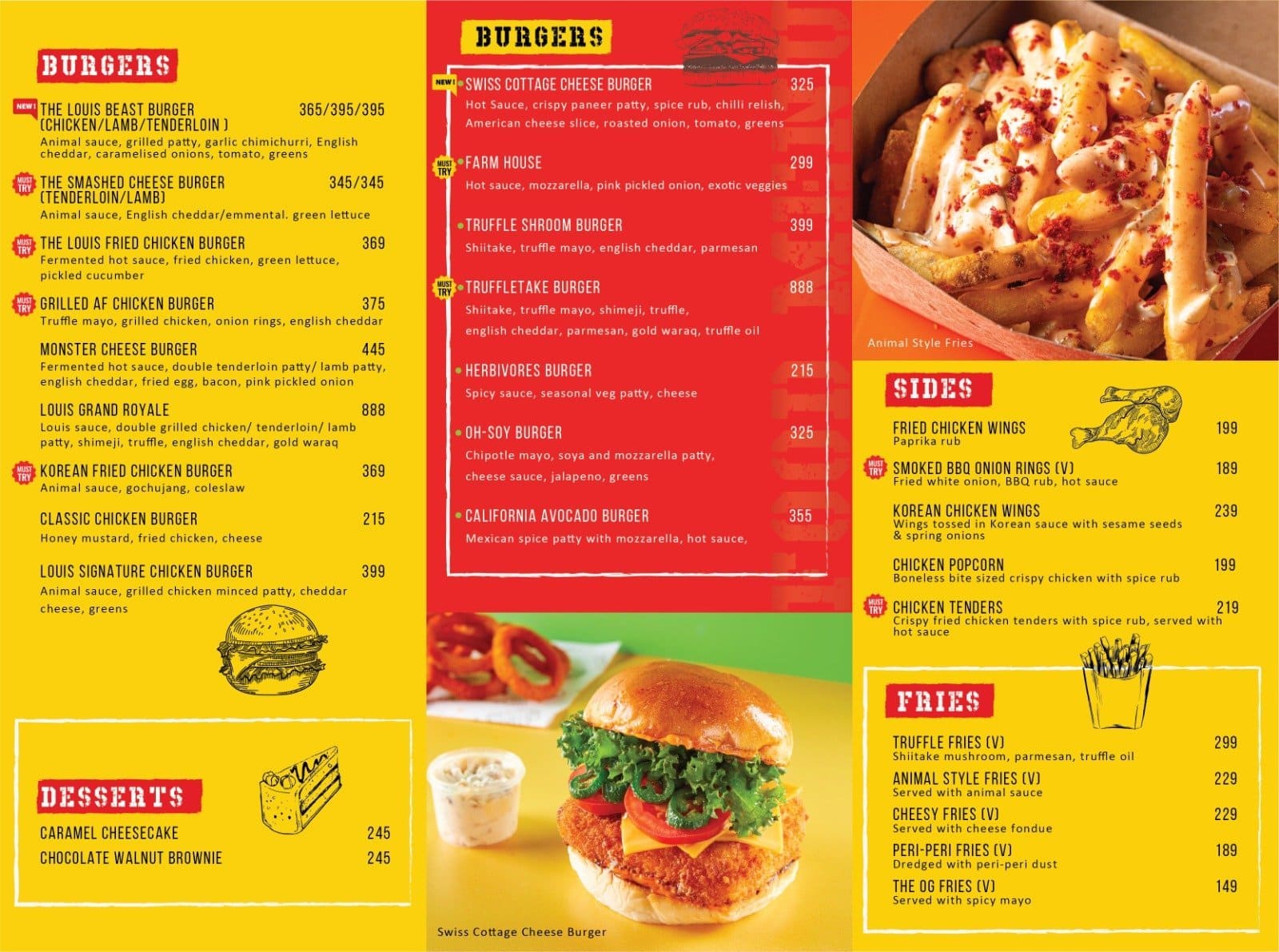 Menu at Louis Burger, Tambaram, Chennai