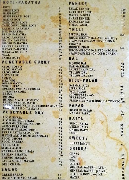 Menu of Shah's Kitchen, Camac Street Area, Kolkata