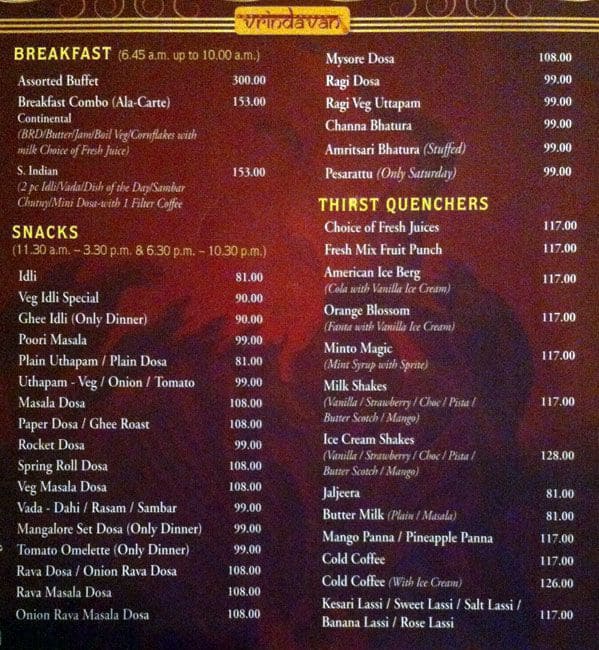 Vrindavan Menu, Menu for Vrindavan, Mylapore, Chennai - Zomato