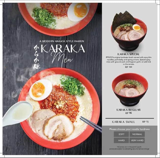 Menu at Ippudo restaurant, West Jakarta, Lippo Mall Puri Indah LG-157 ...