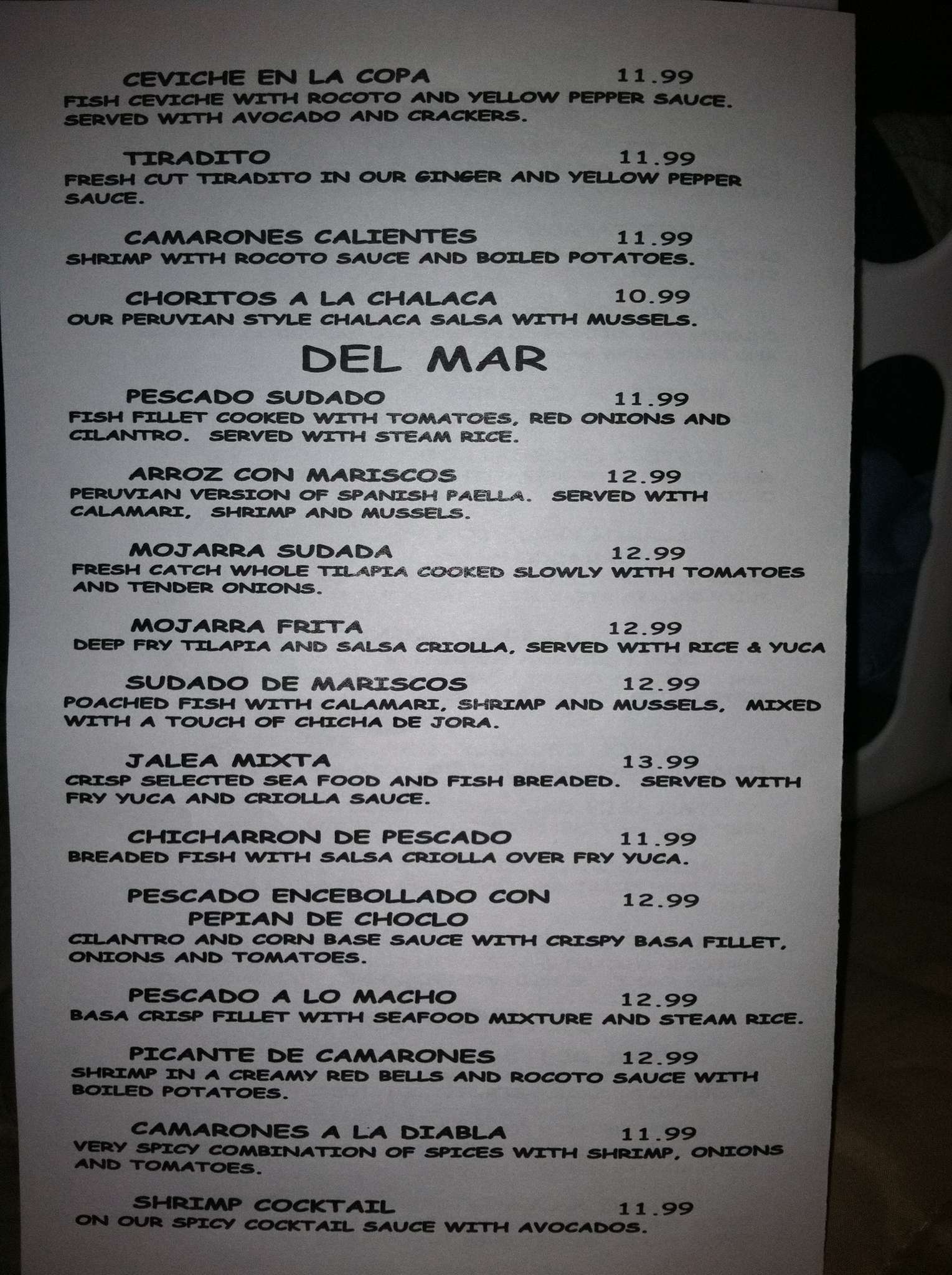 The Ceviche House Menu, Menu for The Ceviche House, Warr Acres ...