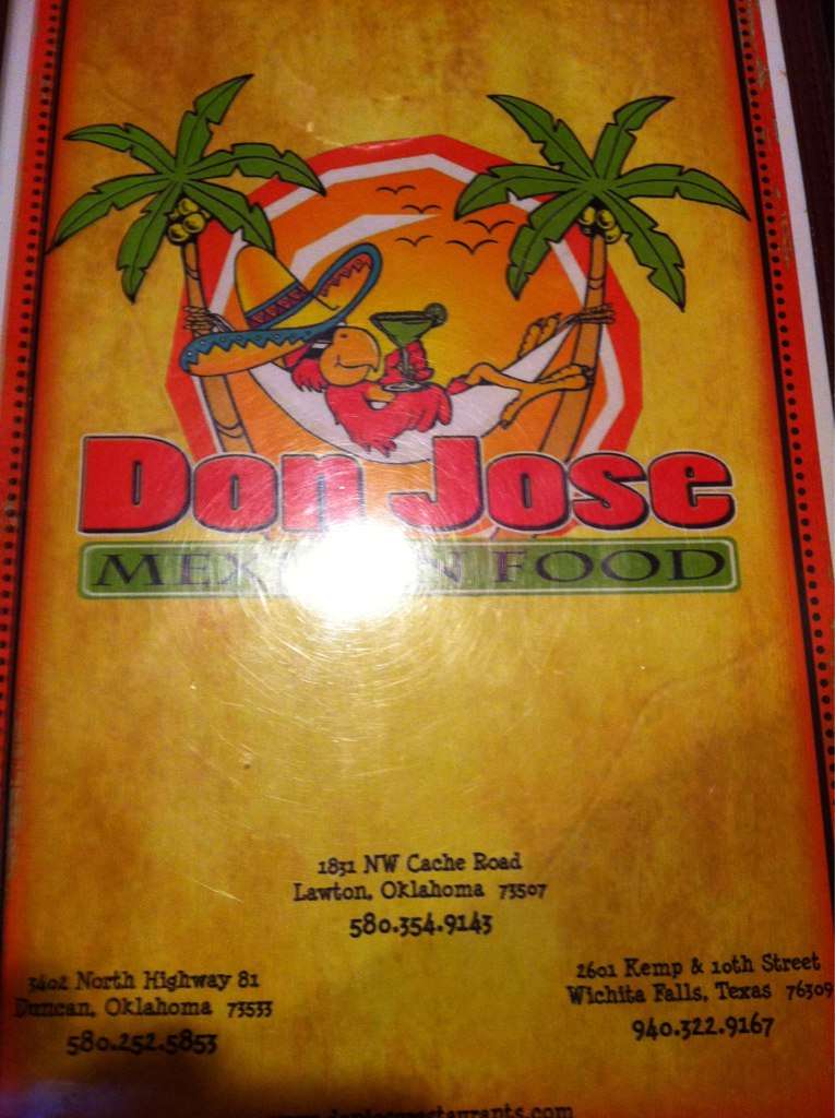 Menu at Don Jose restaurant, Duncan