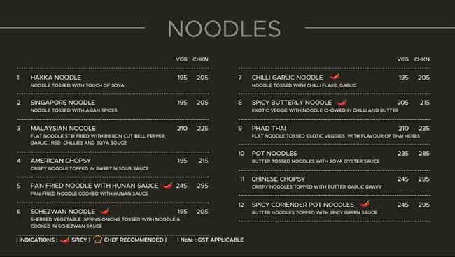 Menu at Eastern Wok, Mumbai