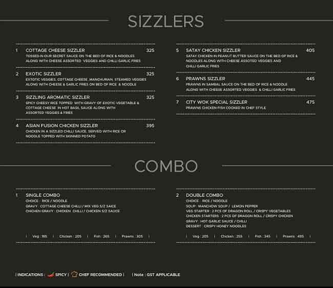 Menu at Eastern Wok, Mumbai