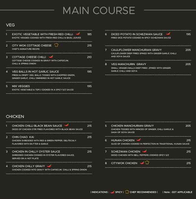 Menu at Eastern Wok, Mumbai