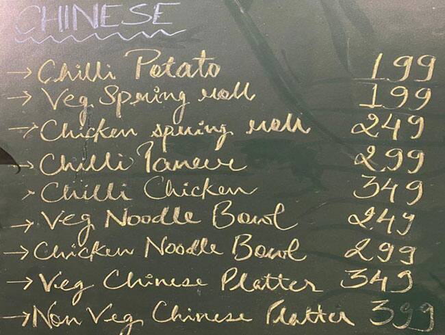 Menu of Wong Chong, Hajipur, Noida