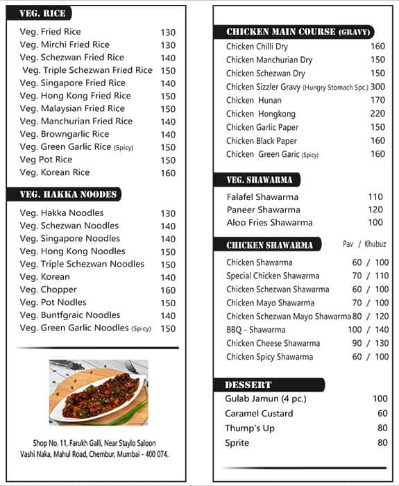Menu of Being Foodie, Chembur, Mumbai