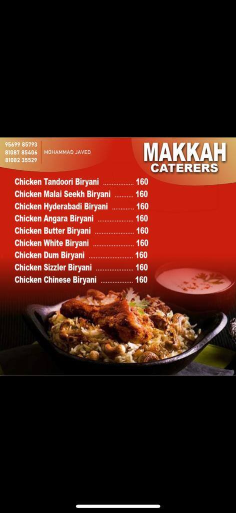 Menu of Makkah Caterers, Malad West, Mumbai