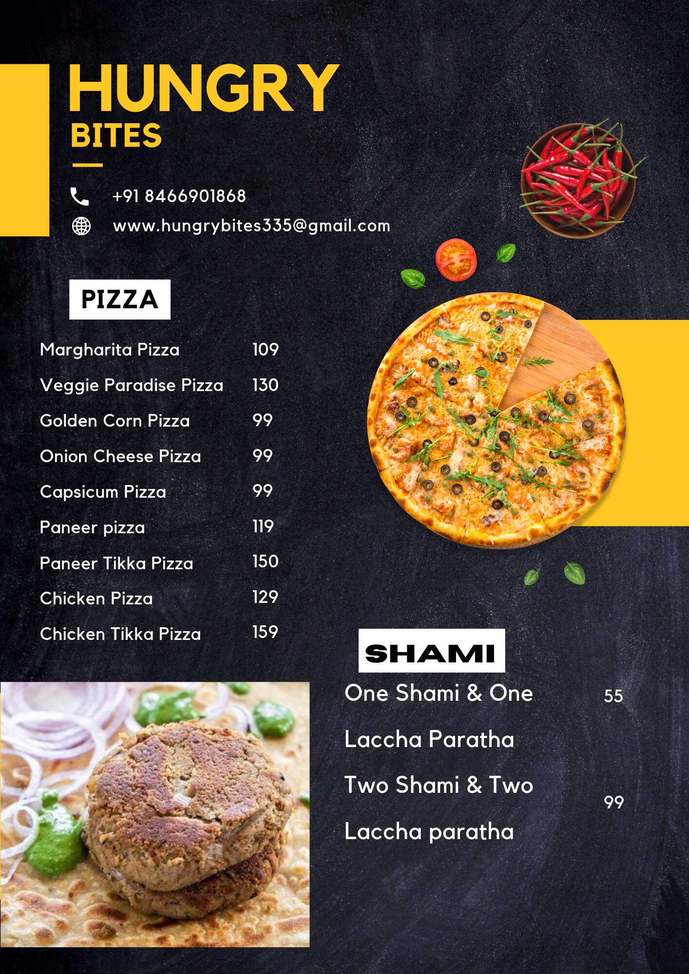 Menu of Hungry Bites, Malakpet, Hyderabad