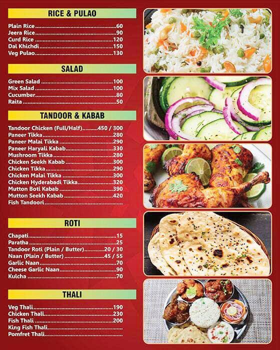 Menu of Namaste Family Restaurant, Calangute, Goa