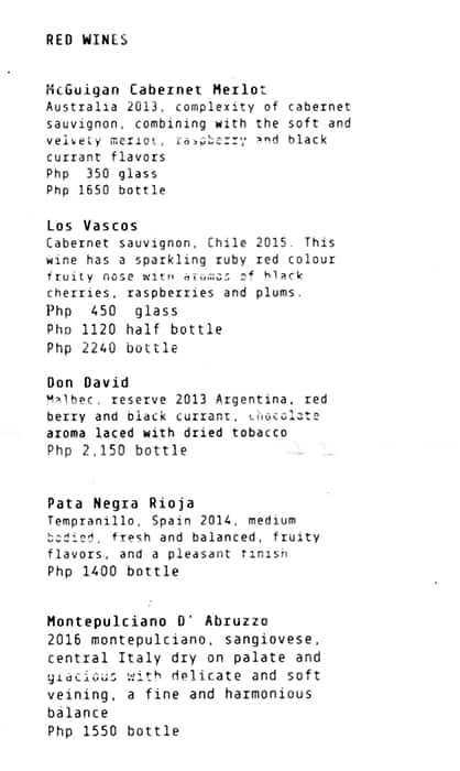 Menu at Your Local restaurant, Makati