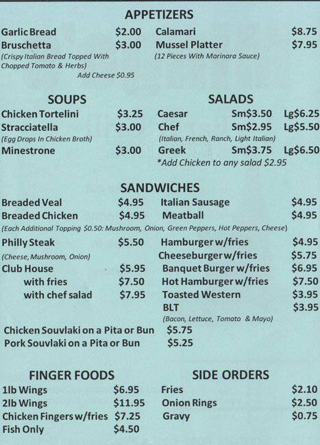 Menu at Mingo's Bar & Grill, Mississauga