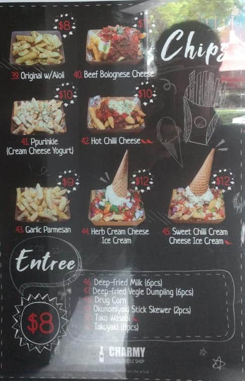 Menu at Charmy Food & Bottle Shop pub & bar, Brisbane City