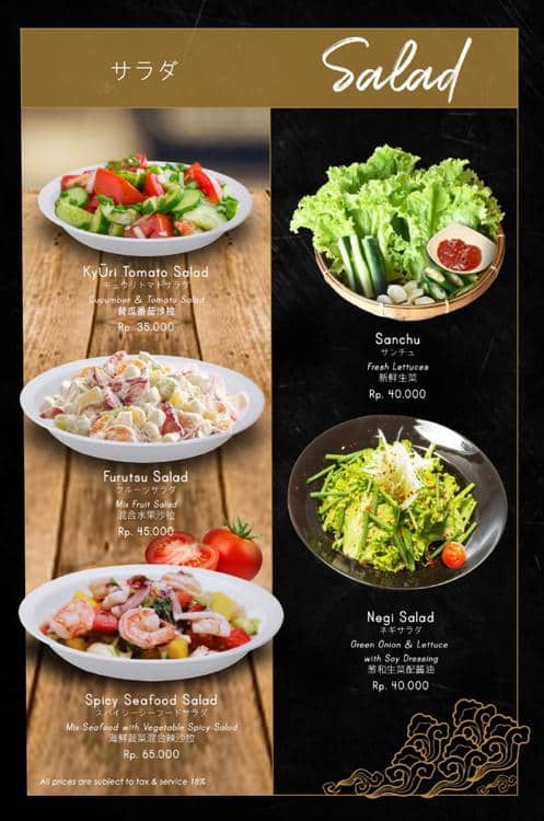 Menu at Sama-Sama Restaurant, Kuta Selatan