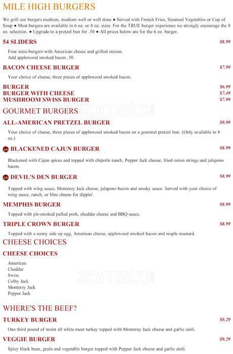Menu at 54th Street Restaurant & Drafthouse, San Antonio, S New Braunsfels