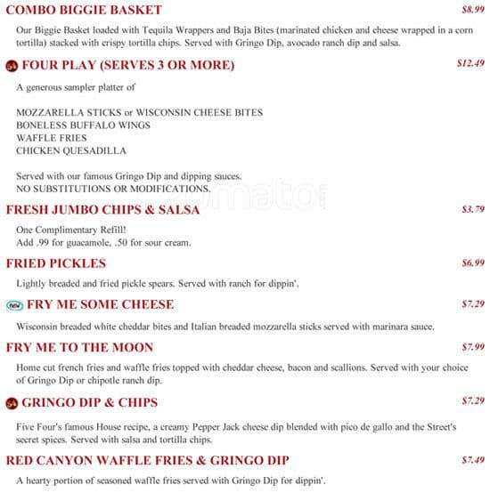 Menu at 54th Street Restaurant & Drafthouse- City Base, San Antonio, S ...