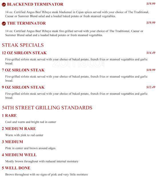 Menu at 54th Street Restaurant & Drafthouse- City Base, San Antonio, S ...