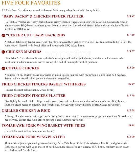 Menu at 54th Street Restaurant & Drafthouse, San Antonio, S New Braunsfels