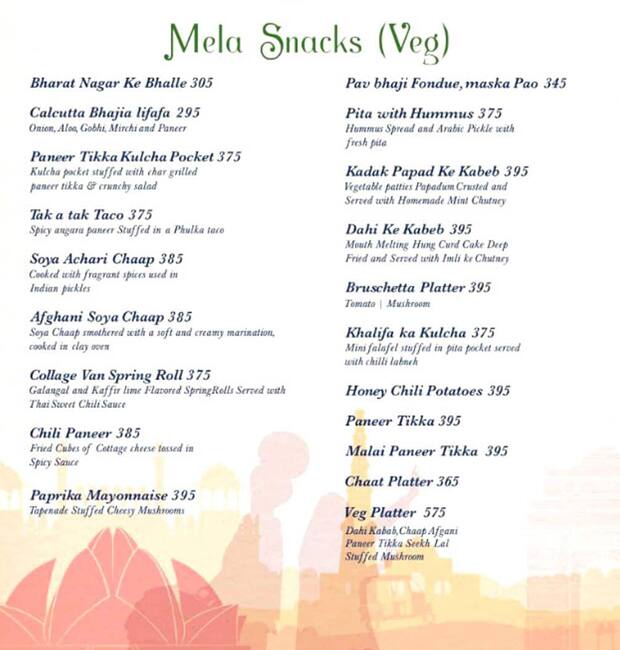 Menu at The Great Indian Mela, Gurugram, 4th Floor