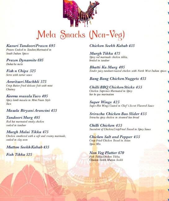 Menu at The Great Indian Mela, Gurugram, 4th Floor