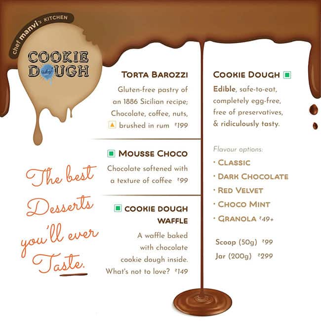 Menu of Cookie Dough Kitchen & Cafe, Versova, Andheri West, Mumbai