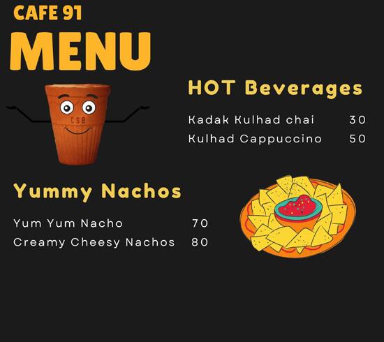 Menu of Cafe 91, Vaishali, Ghaziabad