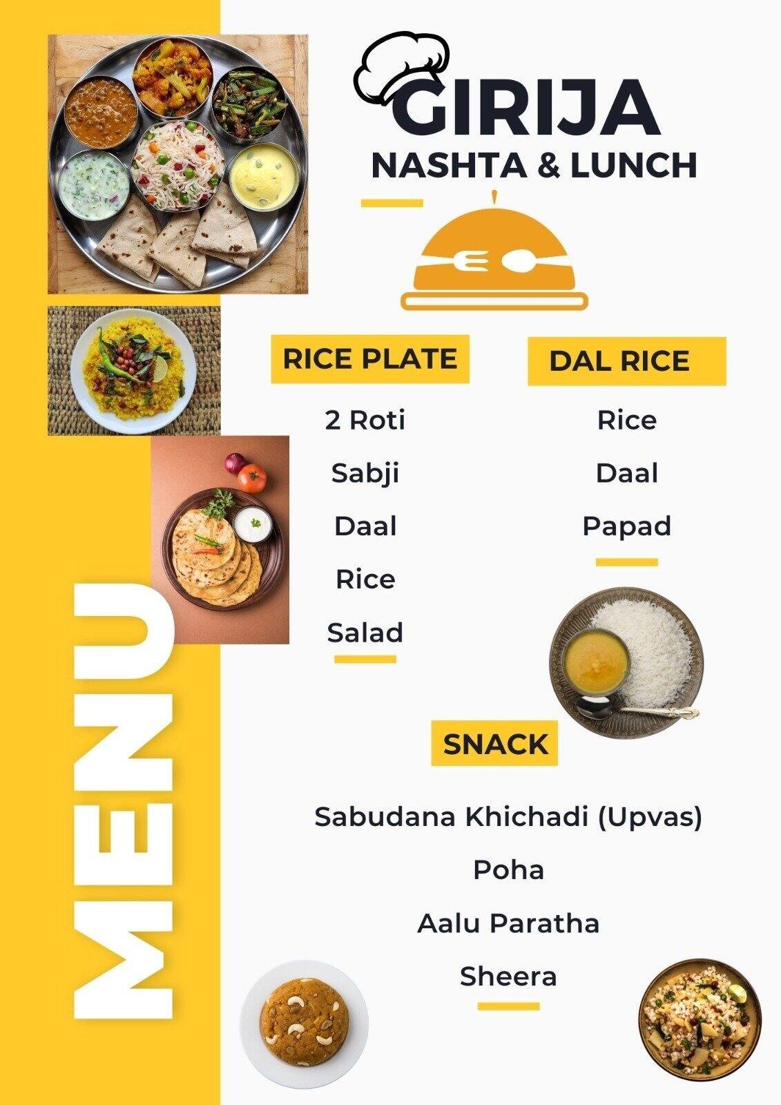 Menu of Girija Nashta And Lunch, Bhayandar, Mumbai