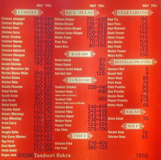 Al Jawahar Menu, Menu for Al Jawahar, Jama Masjid, New Delhi - Zomato