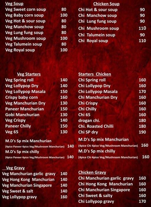 M D s Veg Non Veg Chinese Family Restaurant Menu Zomato M D s Veg Non Veg Chinese Family Restaurant Menu Zomato