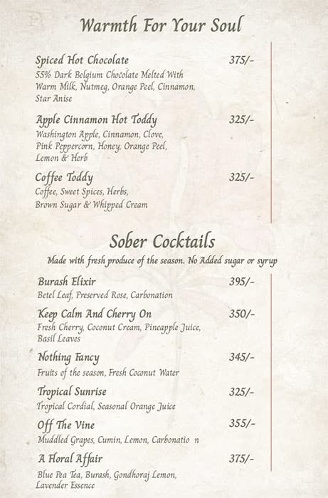 Menu of Burash, Sector 132, Noida