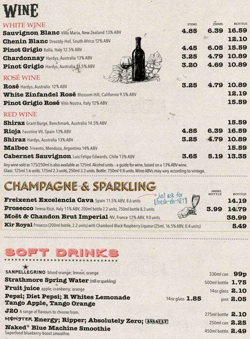 Menu at The Green Man pub & bar, London, 1 Poultry