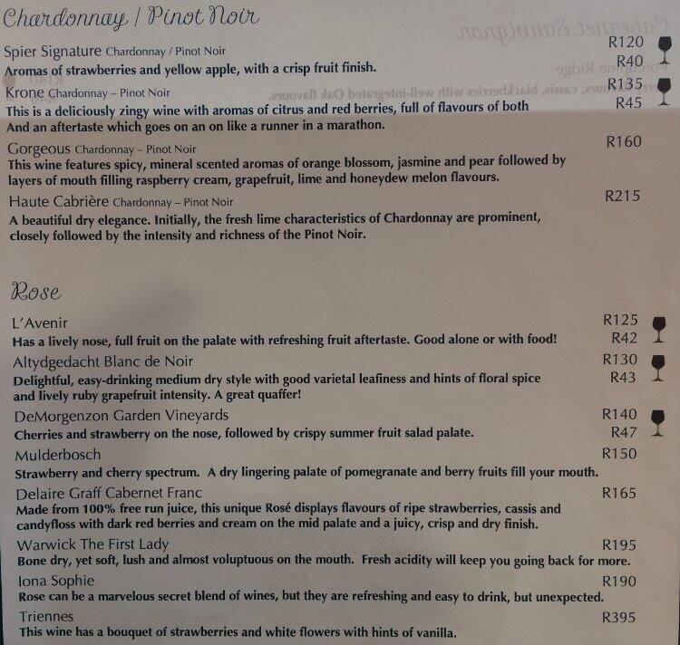 Menu at BELLAGIO restaurant, Sandton, UNIT 1