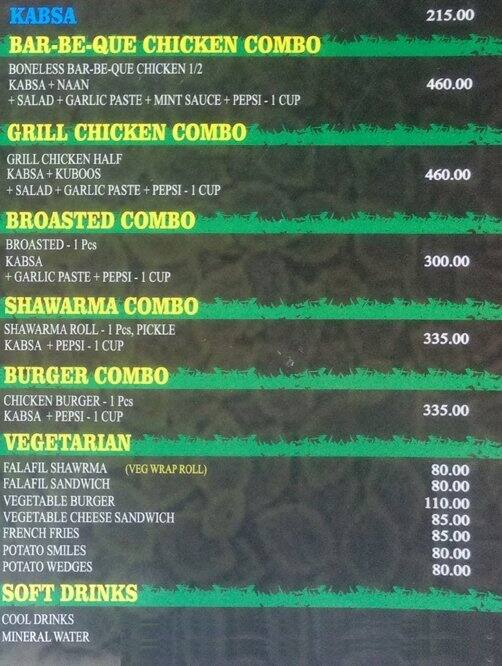 Menu at Arabian Hut, Chennai, No 4
