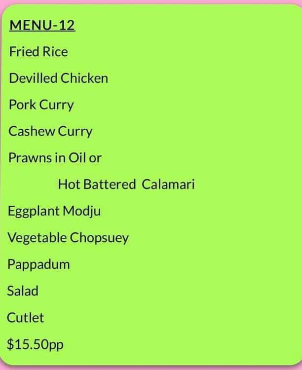 Menu at P and D Foods restaurant, Dandenong North, 112 Carlton Rd