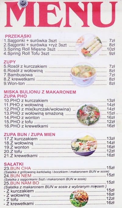 Ban Mai menu, Menu restauracji Ban Mai, Bemowo, Warszawa - Gastronauci ...