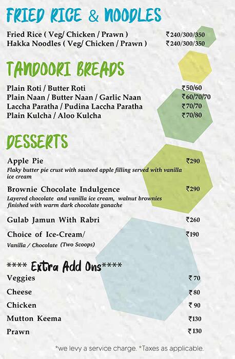 Menu at Boho, Bengaluru, 4th Floor