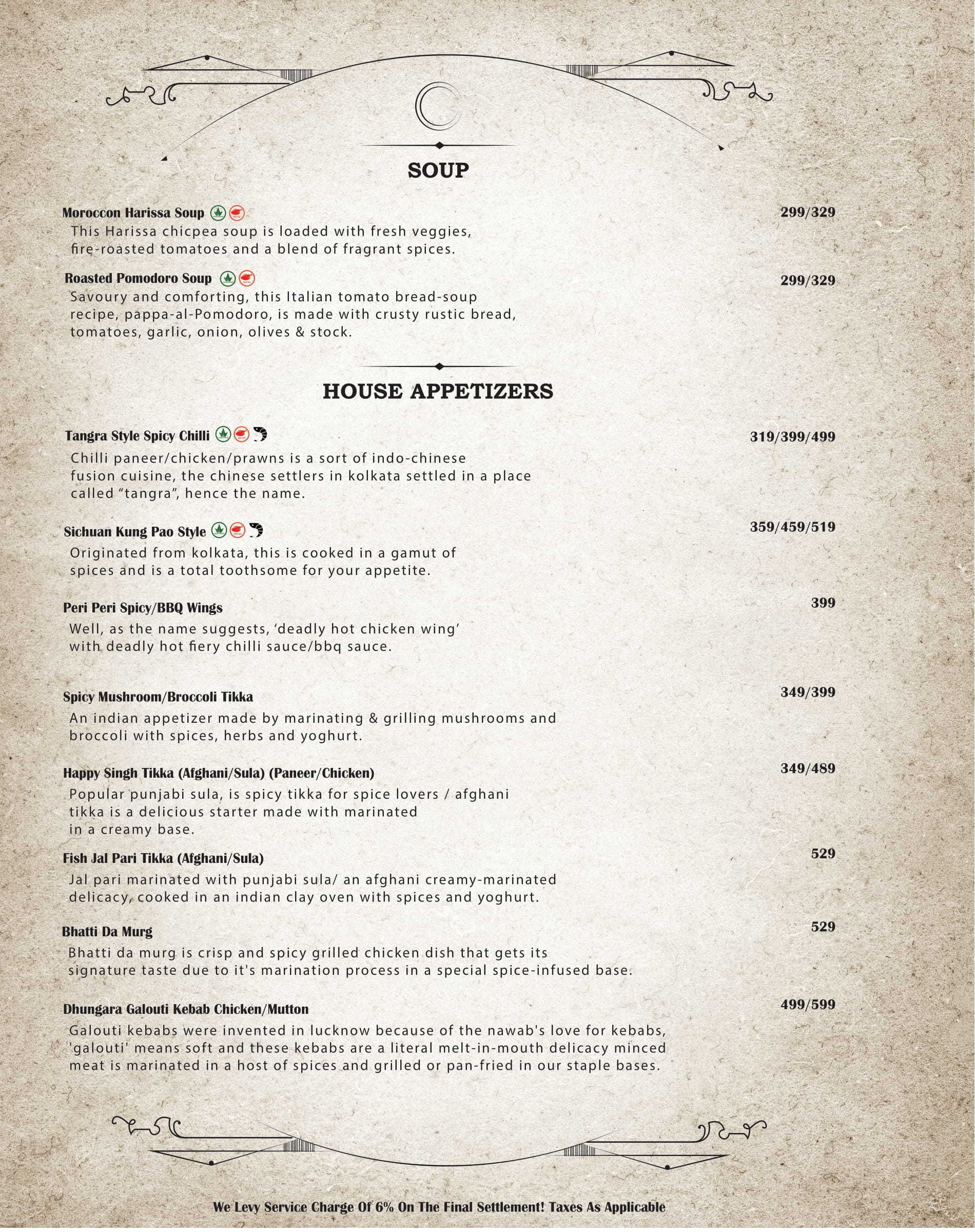 Menu at Yoi Toki, Indore