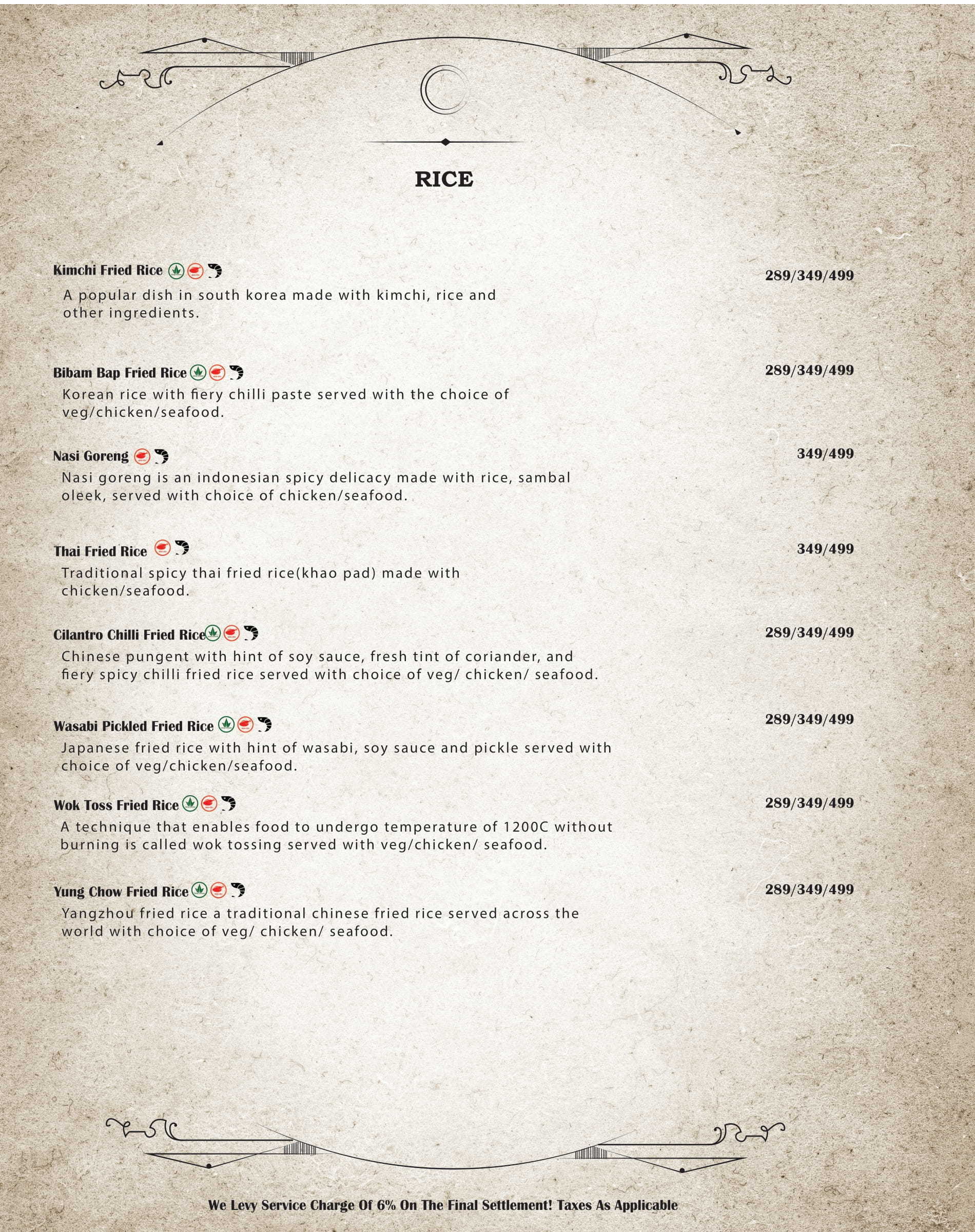 Menu at Yoi Toki, Indore