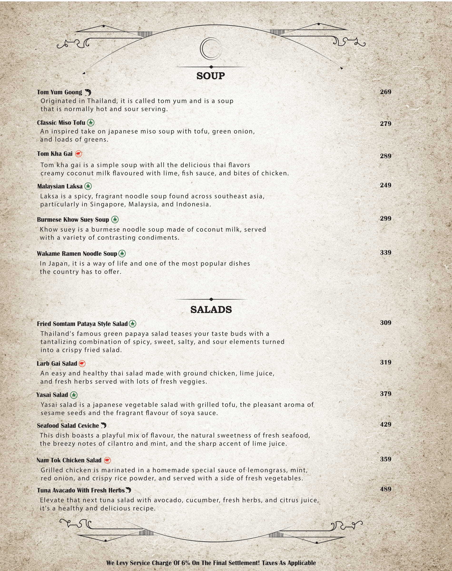 Menu at Yoi Toki, Indore