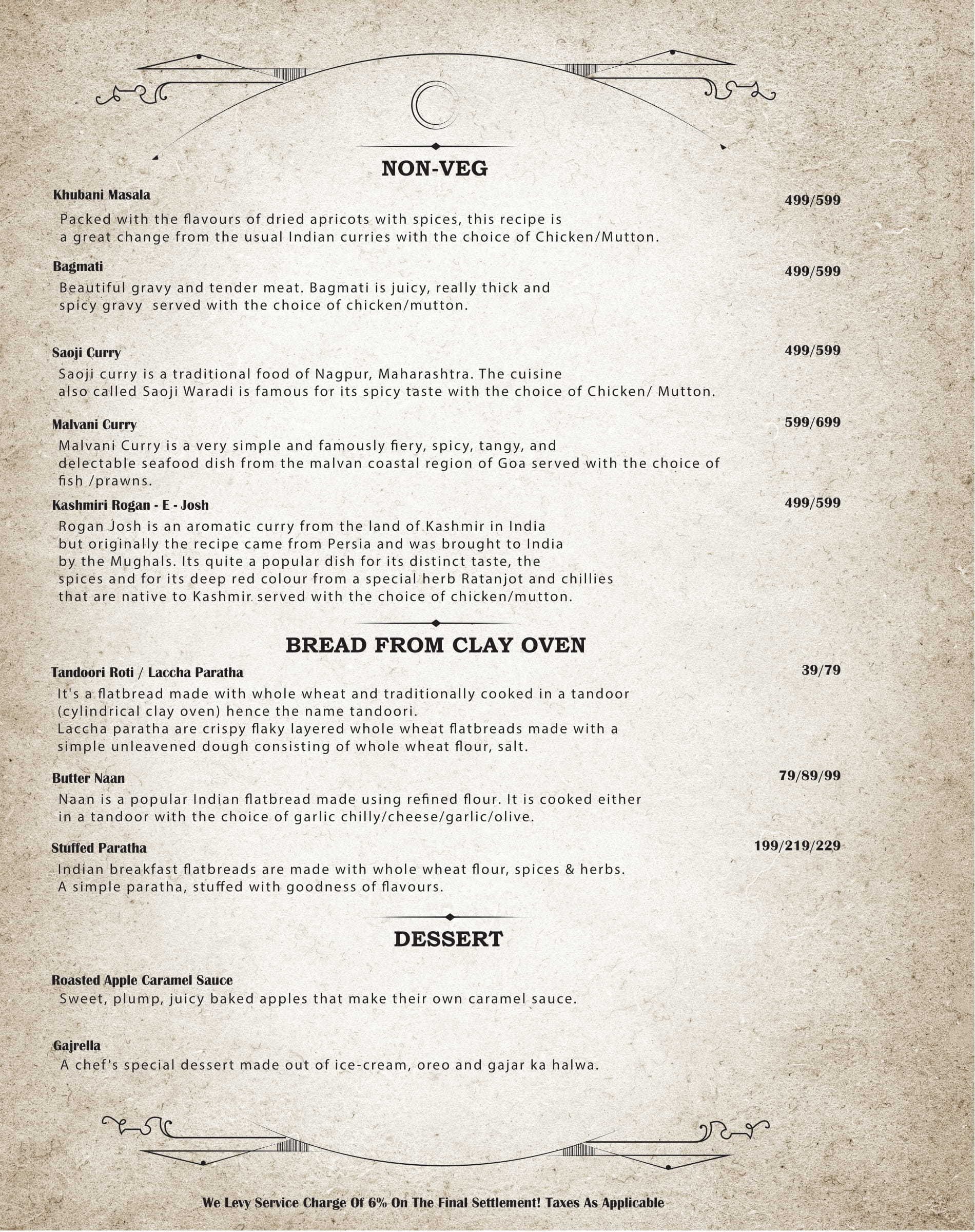 Menu at Yoi Toki, Indore