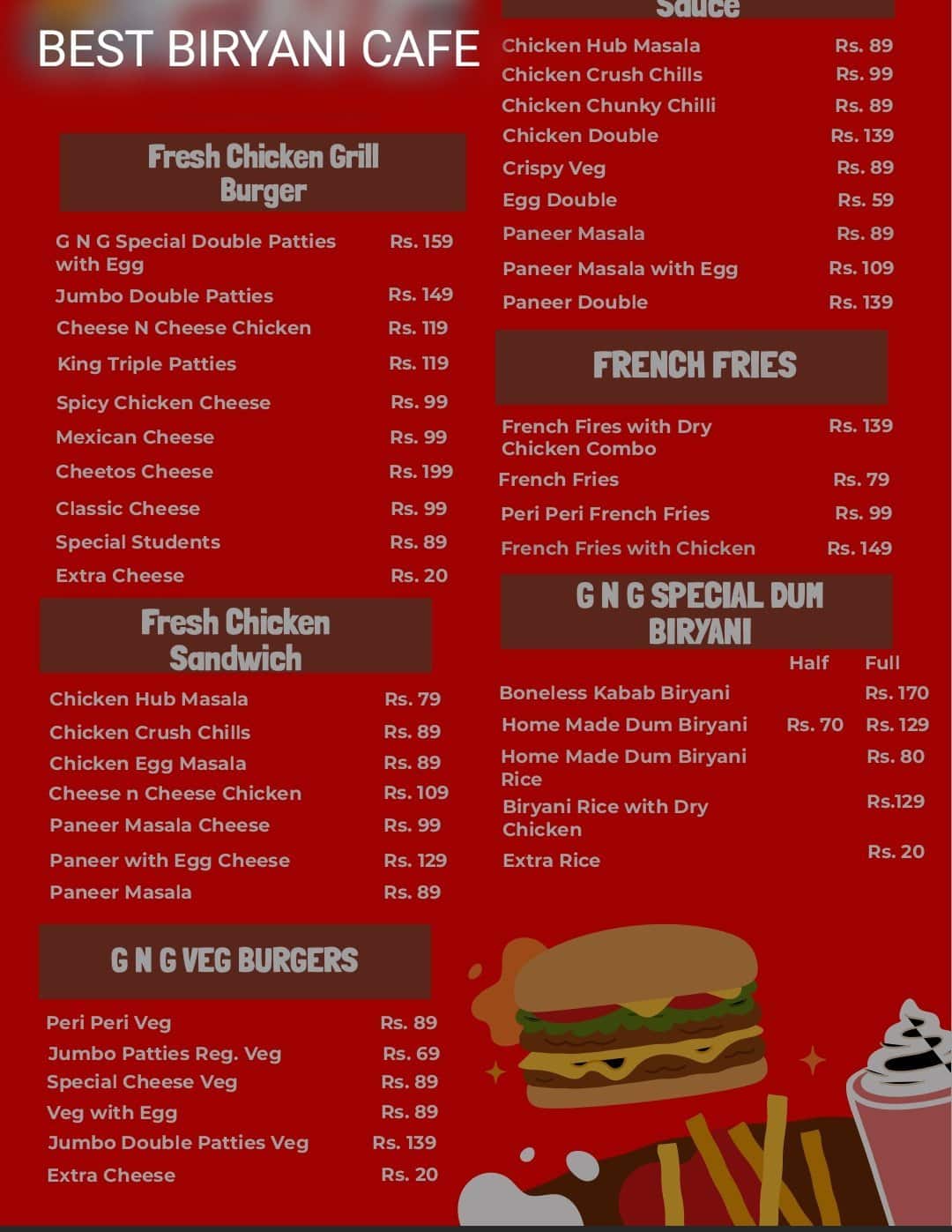 Menu of Best Biryani Cafe, Sanjay Nagar, Bangalore