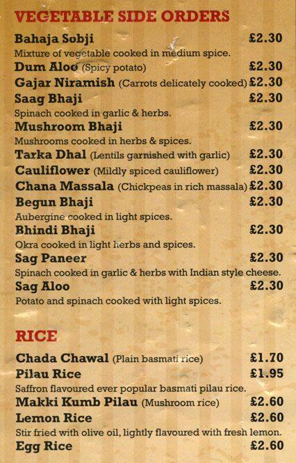 Menu at Rajasthan restaurant, Bexleyheath, 280 Broadway