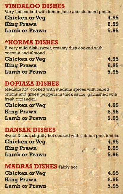 Menu at Rajasthan restaurant, Bexleyheath, 280 Broadway