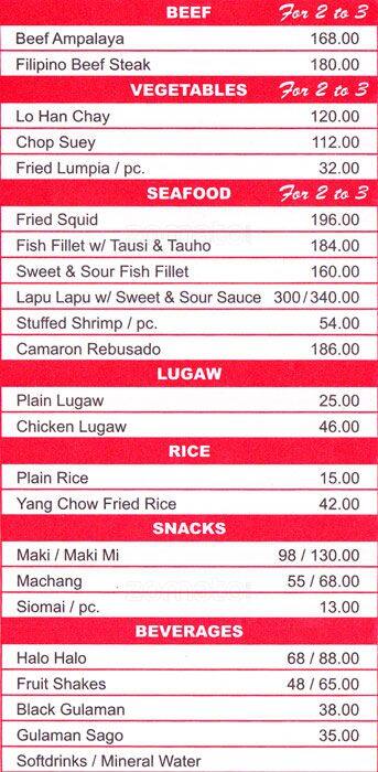 Menu at Country Chicken House restaurant, Quezon City, Tropical Hut ...