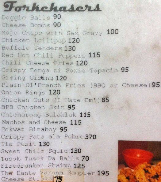 Menu at Brown Paper Bag pub & bar, Quezon City, E. Rodriguez Jr Avenue