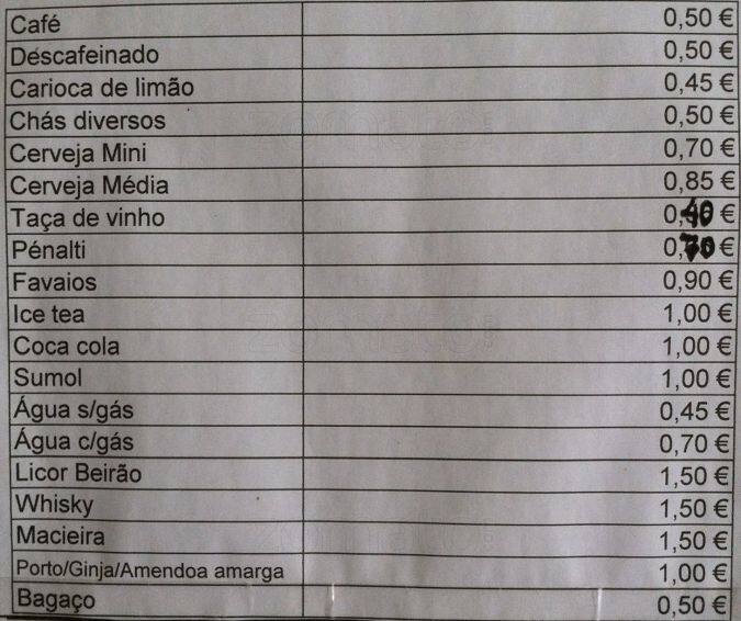 Menu em Grupo desportivo união alegria estacalense pub & Bar, São João ...