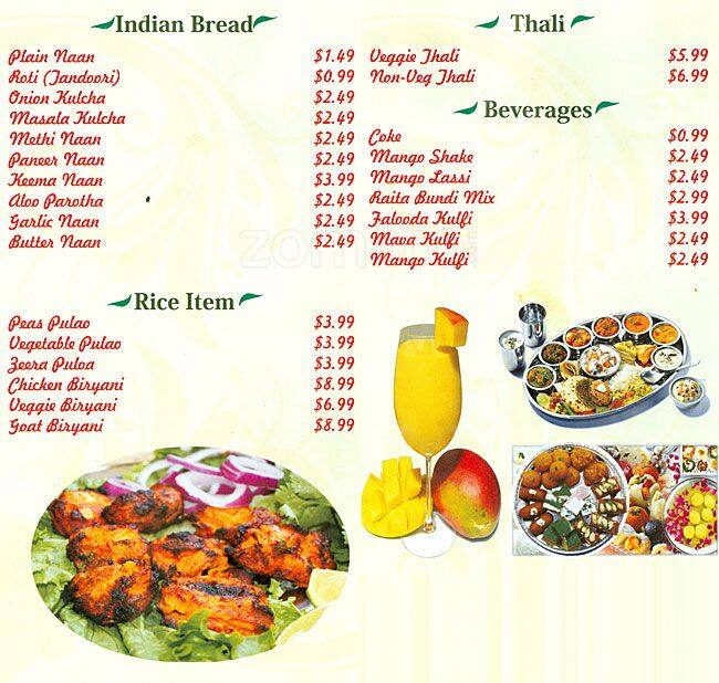 Menu at Airport Sweets & Tandoori Restaurant, Brampton