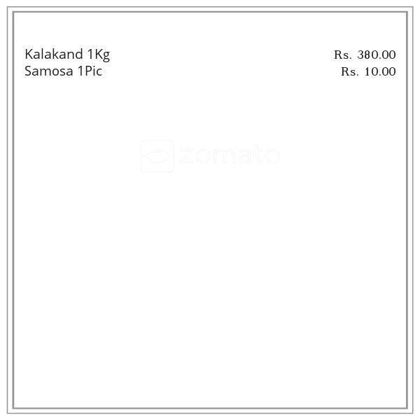 Menu at Amar Sweets, Chandigarh